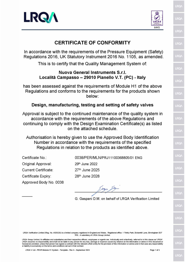 UKCA (PER) - Certificazioni - Nuova General Instruments S.r.l.